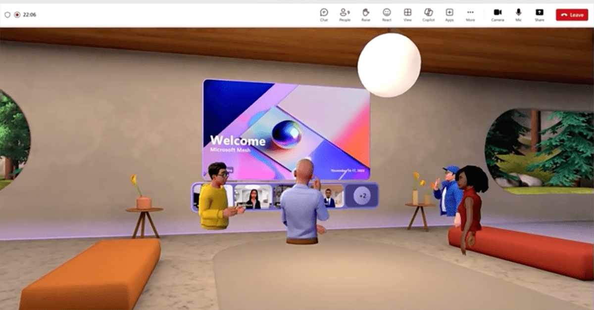 微軟推出VR互動Mesh功能 可在Teams會議中運作