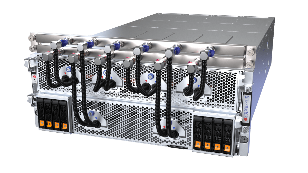 美超微推出機櫃級隨插即用液冷AI SuperCluster 支援NVIDIA Blackwell和NVIDIA HGX H100H200